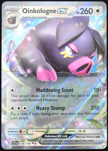 Pokemon TCG Oinkologne ex 158/198 Scarlet & Violet Base Double Rare ...