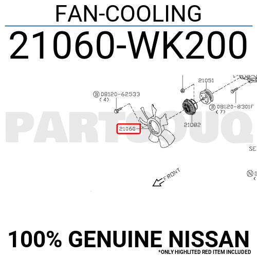 21060WK200 Genuine Nissan FAN-COOLING 21060-WK200 | eBay