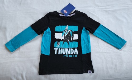 Port Adelaide Power AFL Boys Toddler Long Sleeve Mascot Print T Shirt ...