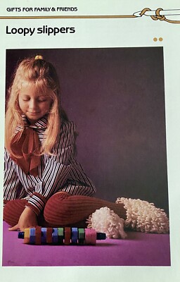 Crochet Pattern ~ KIDS & ADULT LOOPY SLIPPERS ~ Instructions | eBay