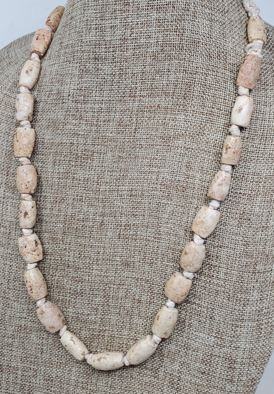 Vintage Naga Conch Shell Necklace Barrel Bead Ethnic … - Gem