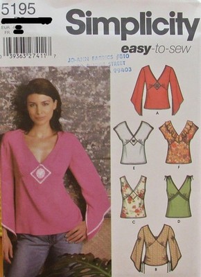 Simplicity 5195 EASY Womens 6-12 Empire Top Tunic Blouse Plus Size ...