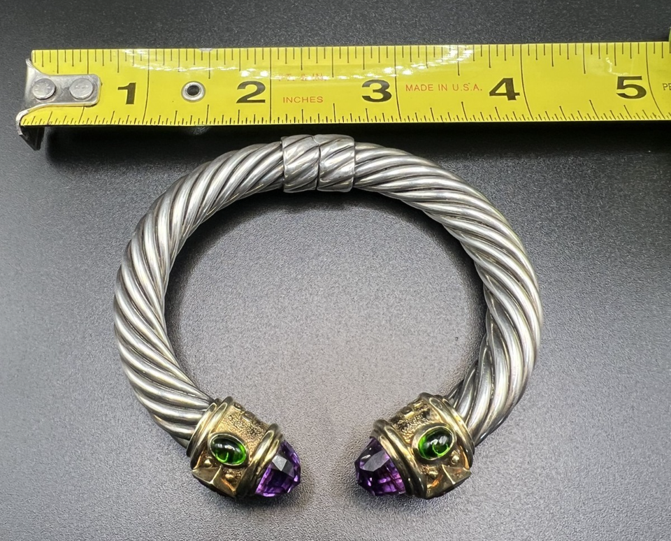 David Yurman Renaissance 14 Karat Gold/ Sterling Silver Cable Bracelet ...