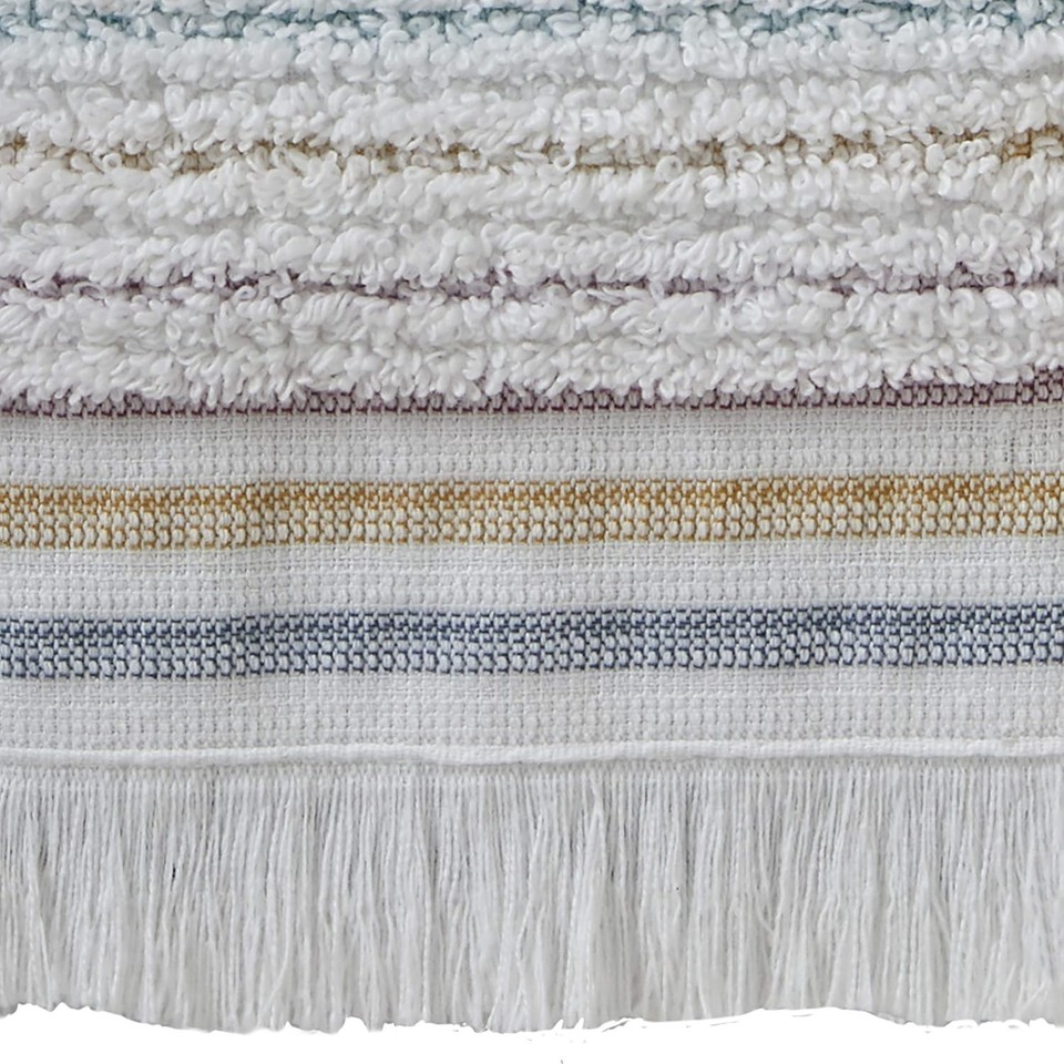 SKL Home Subtle Stripe 100% Turkish Cotton Hand Towel 16" x 26", White ...