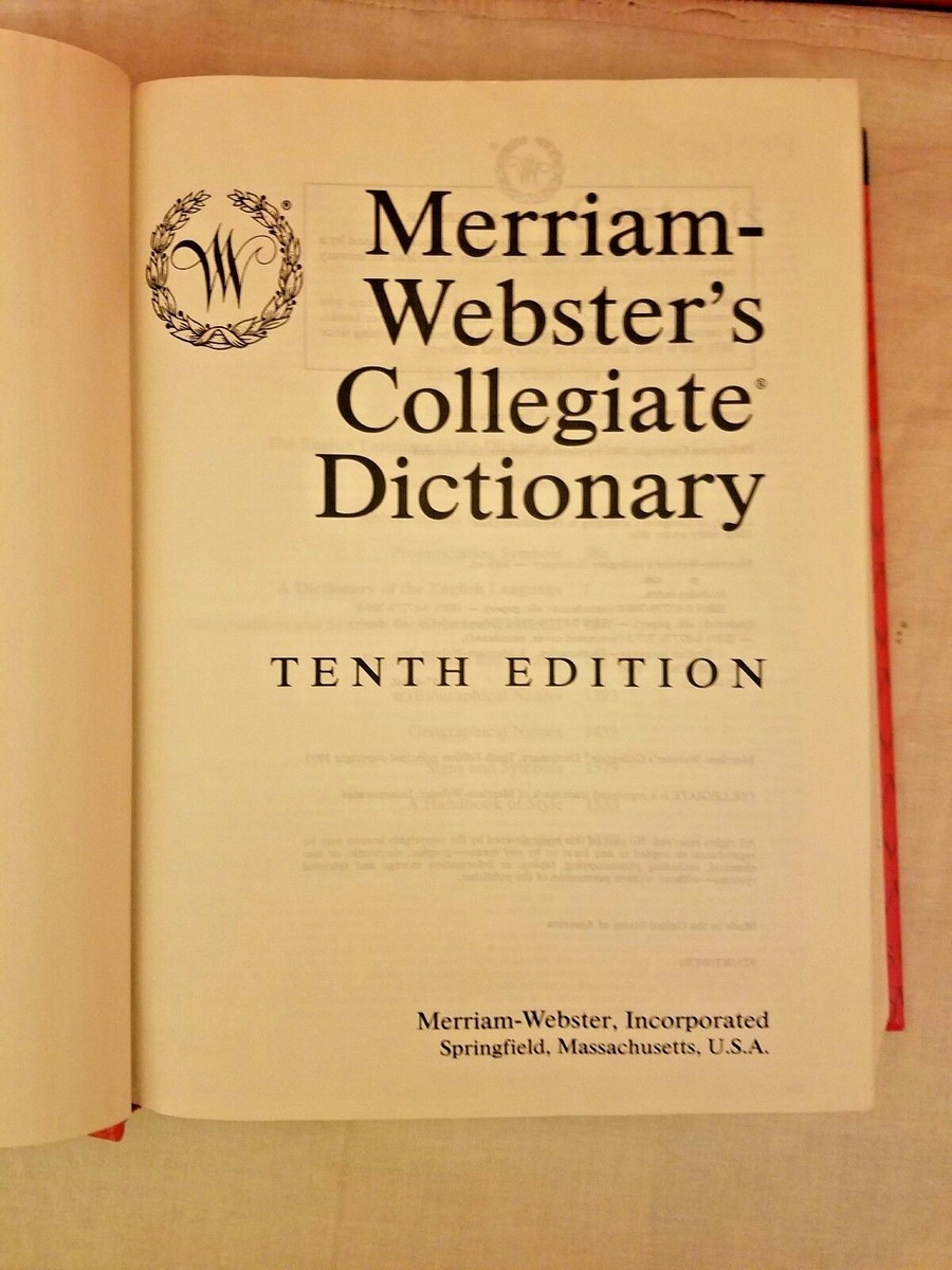 Merriamwebster39s Collegiate Dictionary Tenth Edition Webster's New
