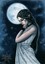 Fantasy Art PRINT Elf Full Moon Celestial Night Stars Blue Woman ...
