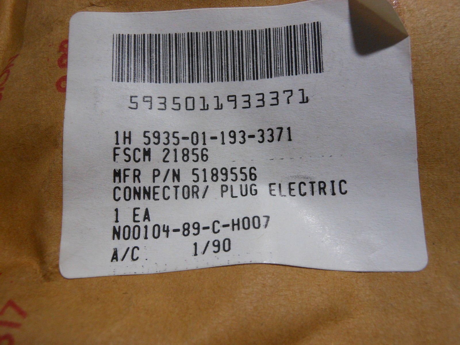 CENTROID / RAYTHEON CONNECTOR COAXIAL # 5189556 NSN: 5935-01-193-3371 ...