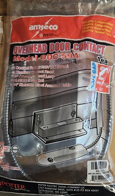 Amesco Overhead Door Sensor Contact ODC-59A Stainless armored cable 2 ...