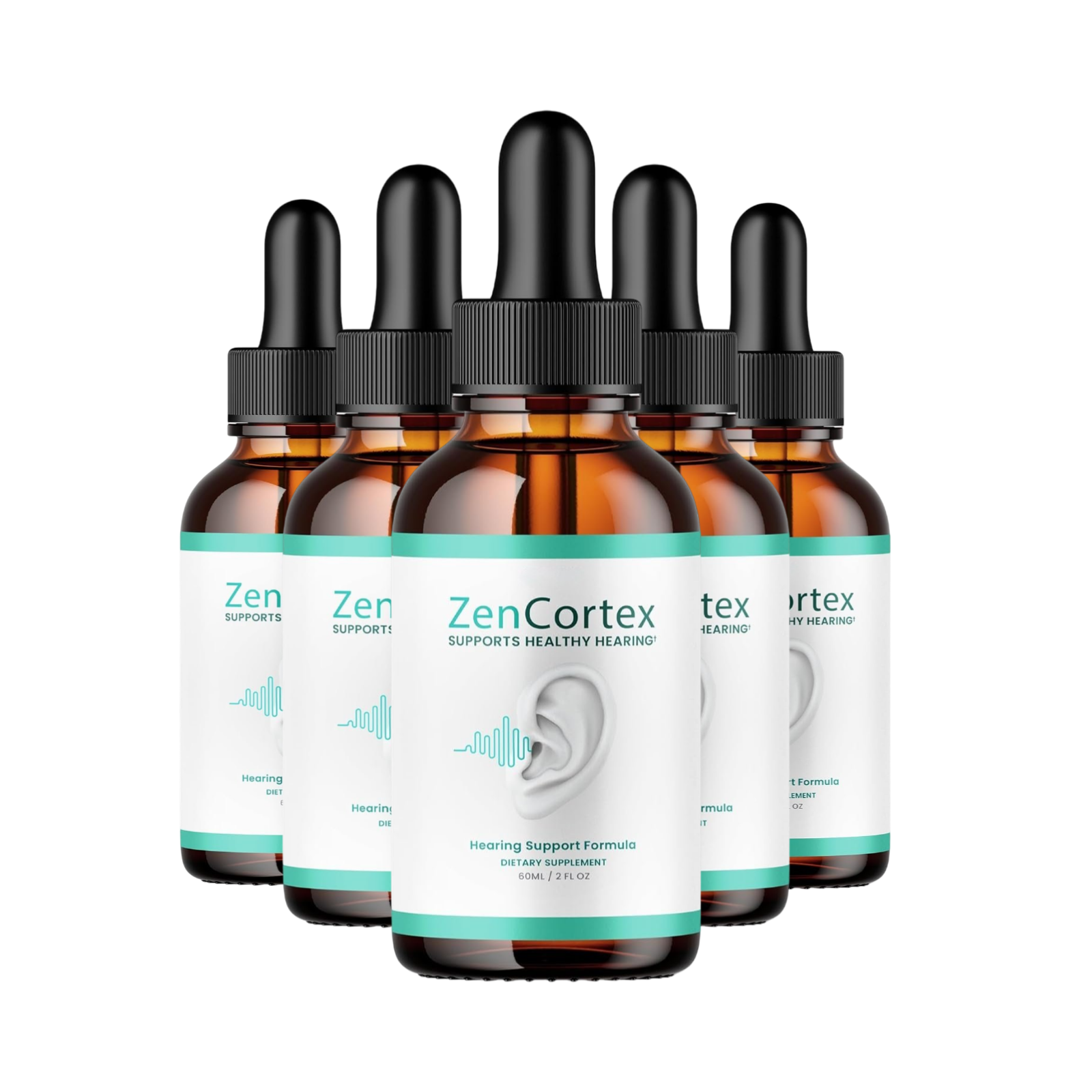 5-Pack Zen Cortex Oral Drops To Support Healthy Ears, ZenCortex Hearing ...