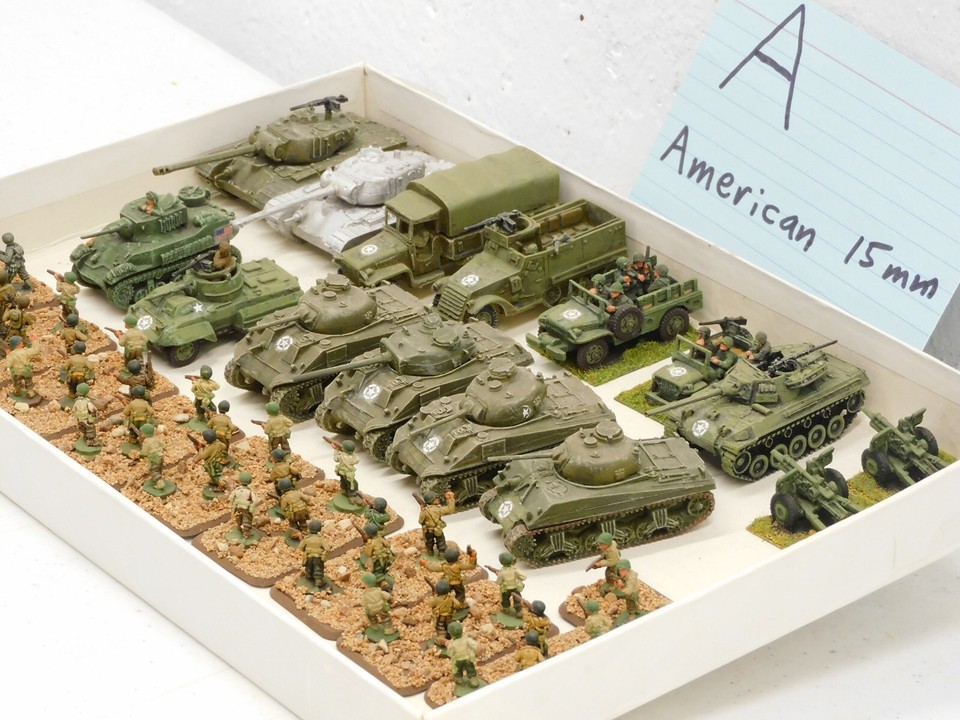 Lot (A) 15mm American WW2 Wargame items (15 Units plus 10 Infantry ...