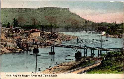 Hand Colored PC Gold Ray on Rogue River and Table Rock Jackson County ...