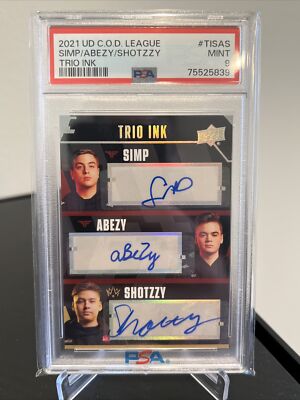 2021 Upper Deck CDL - SIMP/ABEZY/SHOTZZY - TRIO INK PSA 9! FAZE! OPTIC ...