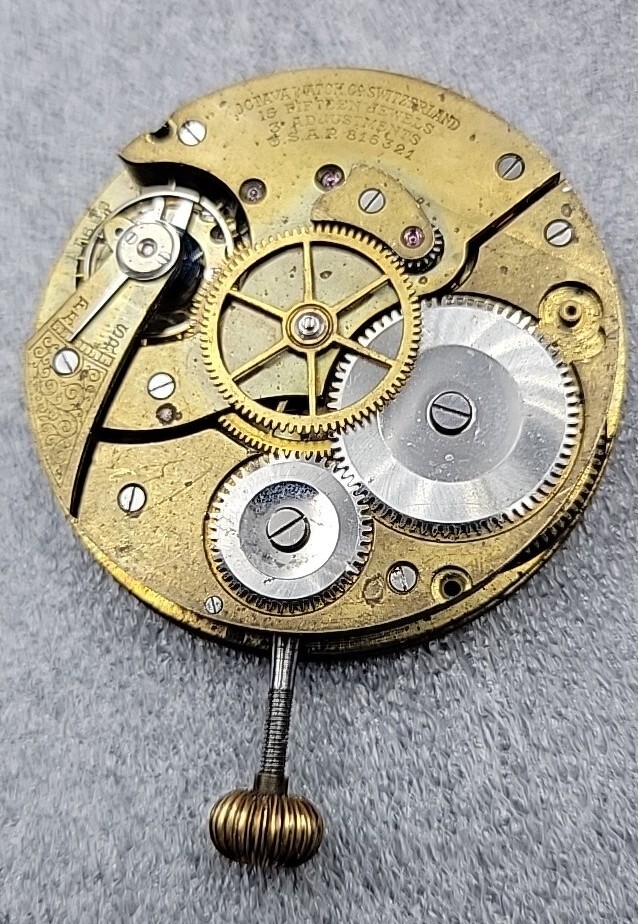 Antique Octava 8 Day Pocket Watch Car Clock Movement For Repairs 54.5mm ...