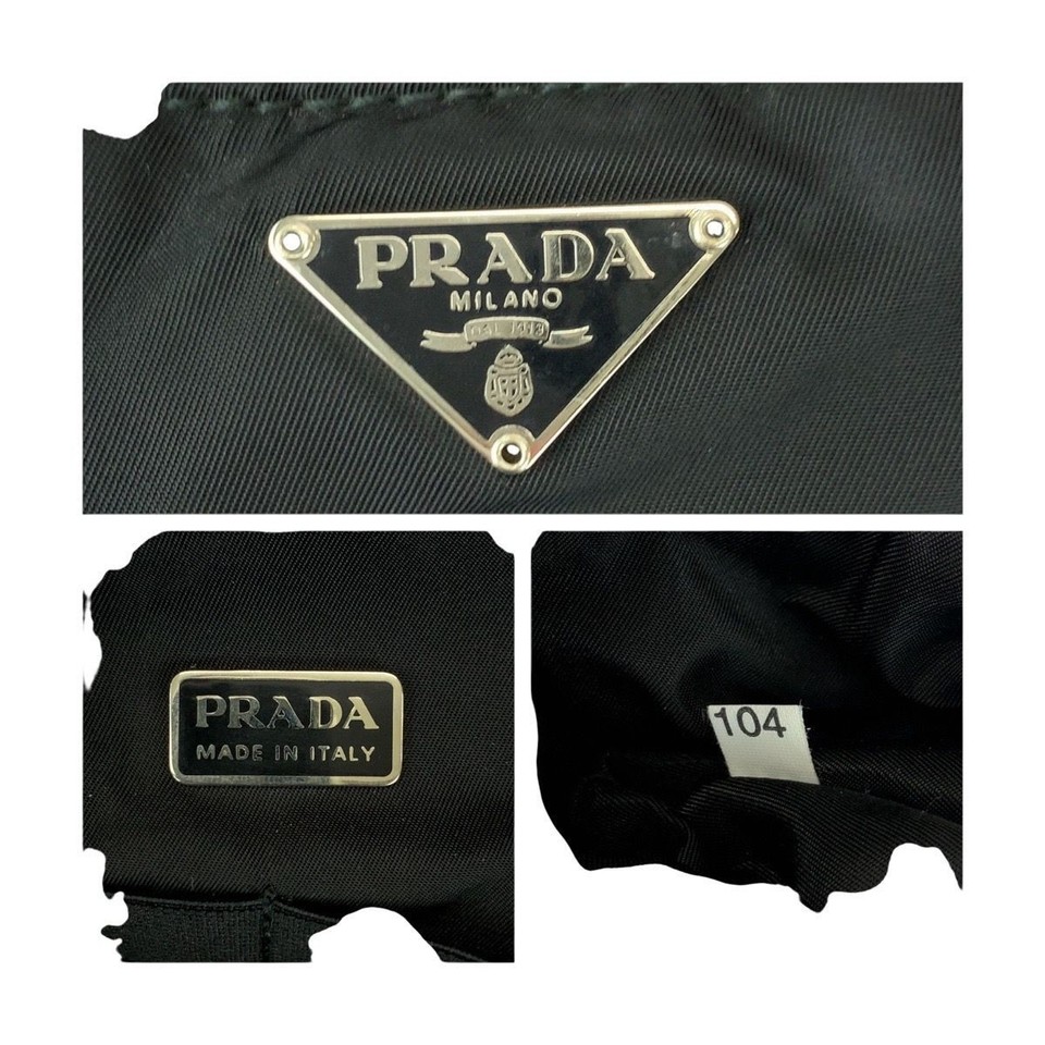 Borsa Prada Tessuto Triangolo Logo Nero Argento Donna Usata dal ...