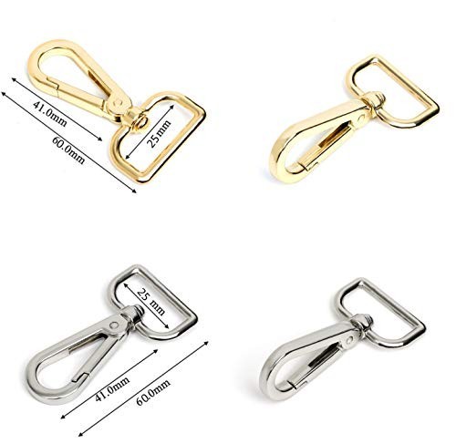1" D Ring Lobster Clasp Swivel Snap Hooks - 16 Assorted Color Clips for ...