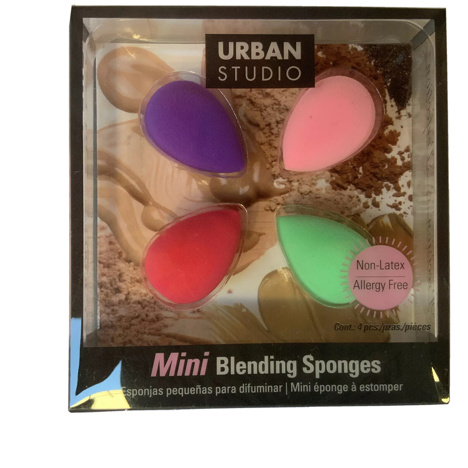 Mini Blending Sponges 4 pc Highlight Contour Urban Studio Makeup Beauty ...