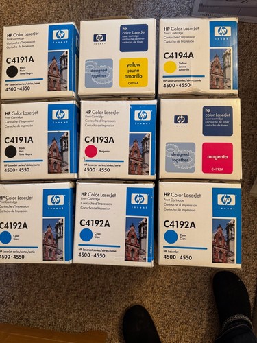 Lot Set of 9 HP Laserjet Toner Cartridge Ink For Printers 4500 4550 OEM ...