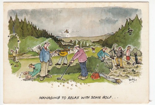 Comic; "Managing To Relax With Some Golf" Postcard, Artist Rupert ...