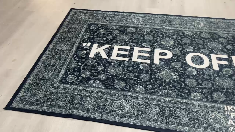Virgil Abloh Black Keep Off Rug, Popular Decoration, Exhibition Rug ...