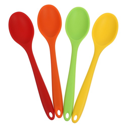 4 Pcs Silicone Spoon Baby Child Serving Spoons Set Kitchen for Cooking ...