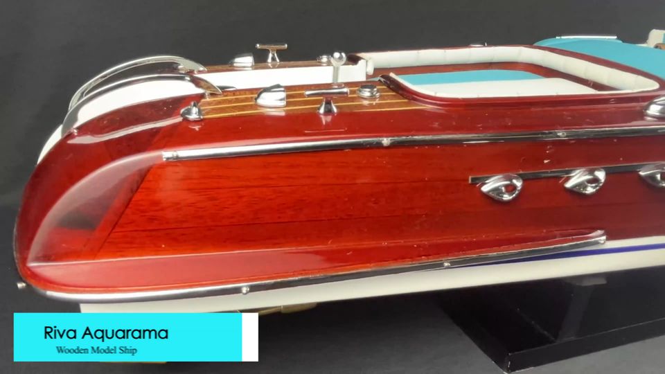 Blue Riva Aquarama Wooden Model Ship Scale 1:16, Riva Speed Boat ...