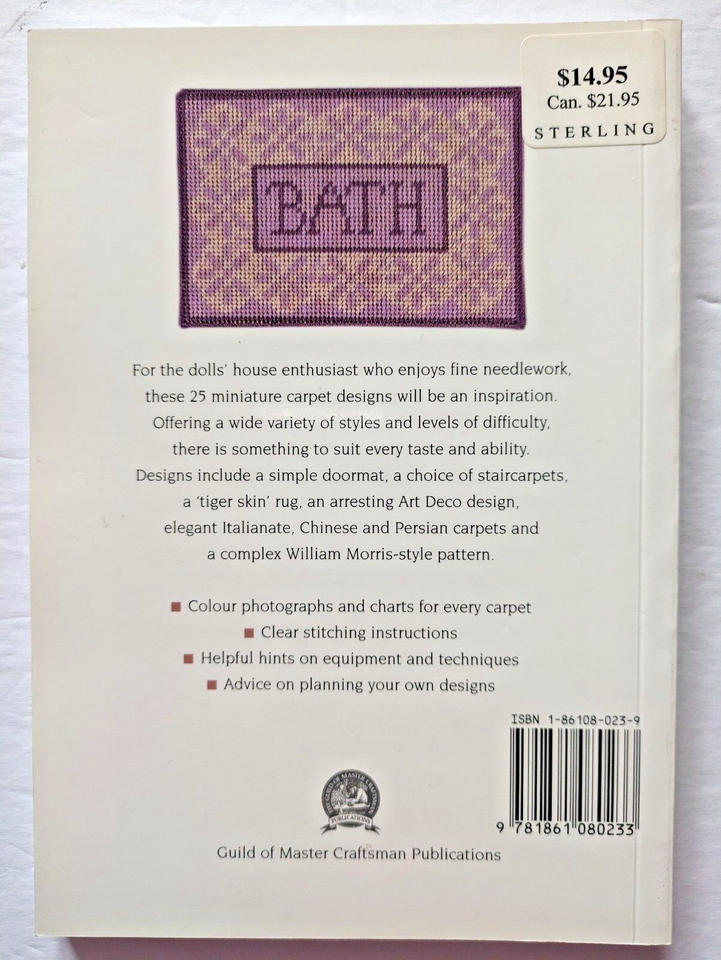 NEW: MINIATURE NEEDLEPOINT CARPETS By Janet Granger counted cross ...