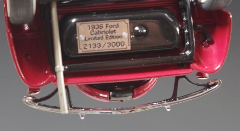 FRANKLIN MINT 1936 FORD CABRIOLETL.E. 2133/3000 CAR 1:24 SCALE DIE CAST ...