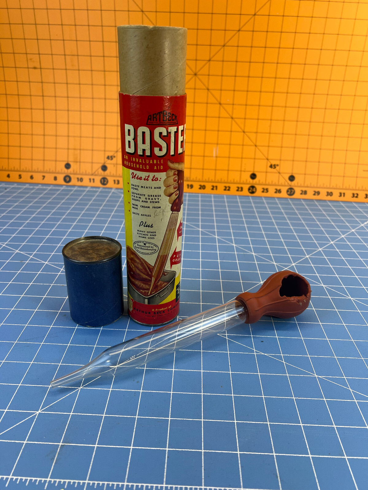 Vtg Artbeck Pyrex Glass Bulb Baster 40s Arthur Beck Co w/ Original Tube ...