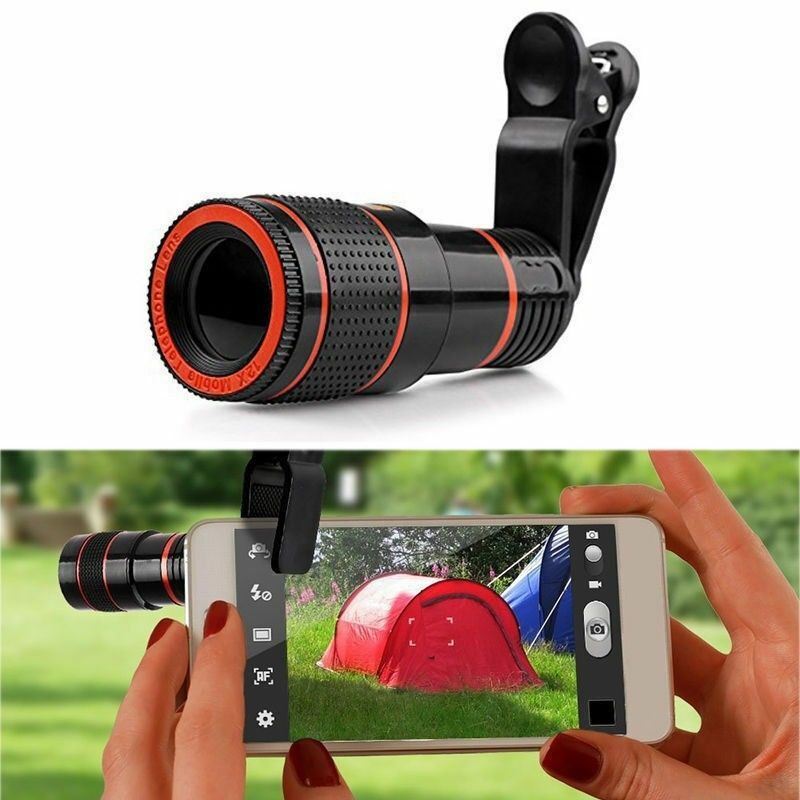HD 8X Clip on Optical Zoom Telescope Camera Lens for Universal Mobile ...