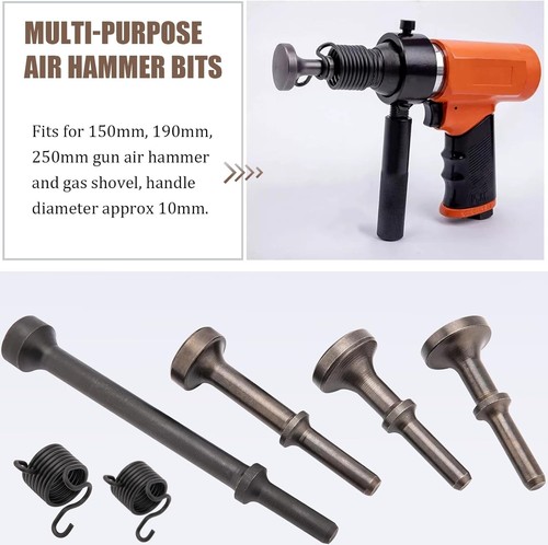 6Pcs Smoothing Pneumatic Air Hammer Pneumatic Chisel Bits w/ Spring ...