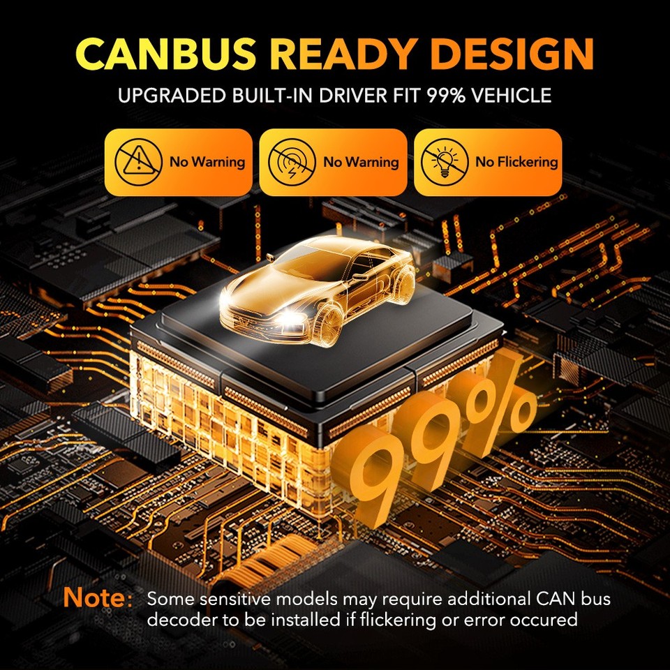 OXILAM LED Headlight Bulbs Conversion Kit H11 H8 High Low Beam 6500K ...