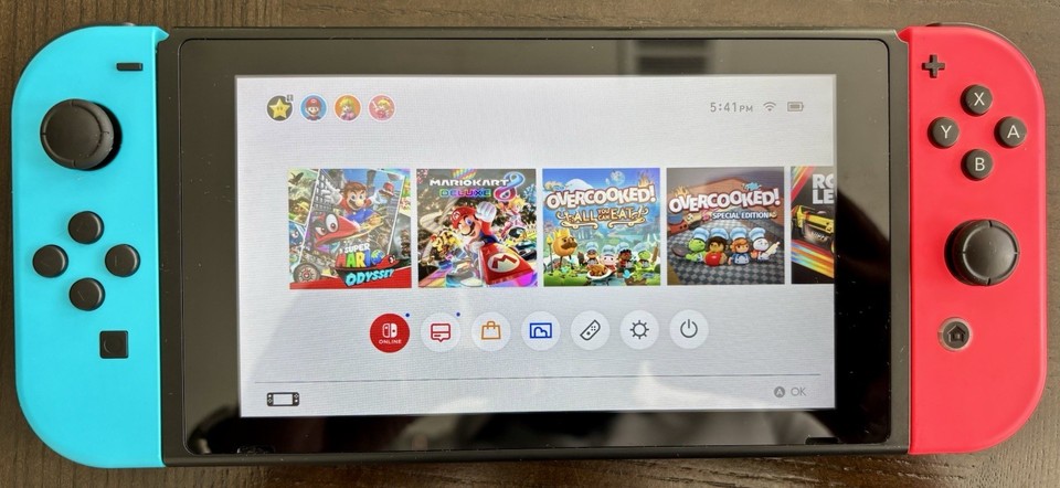 Nintendo Switch Console Red Blue Neon JoyCons 32GB Bundle W/Mario ...