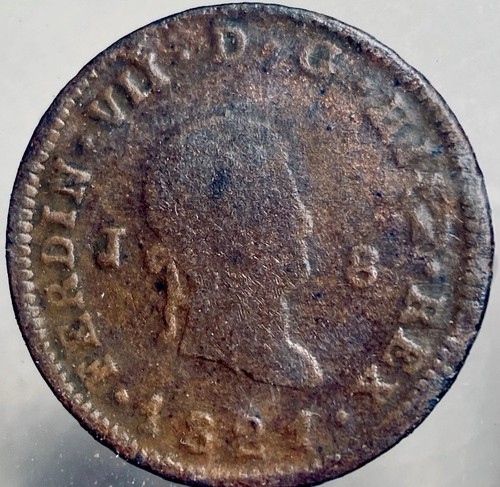 Large 1821 Spanish 8 Maravedis King Ferdinand VII Rare Coin 200 Years ...