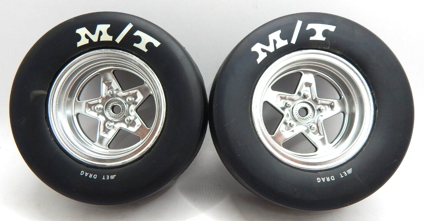 Mickey Thompson RC Drag Racing Slicks Rear Tires + Wheels 1/10 Losi 22s ...