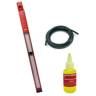 Rothenberger U Gauge Manometer 24" / 600mm + 2m Neoprene Hose & 60ml ...