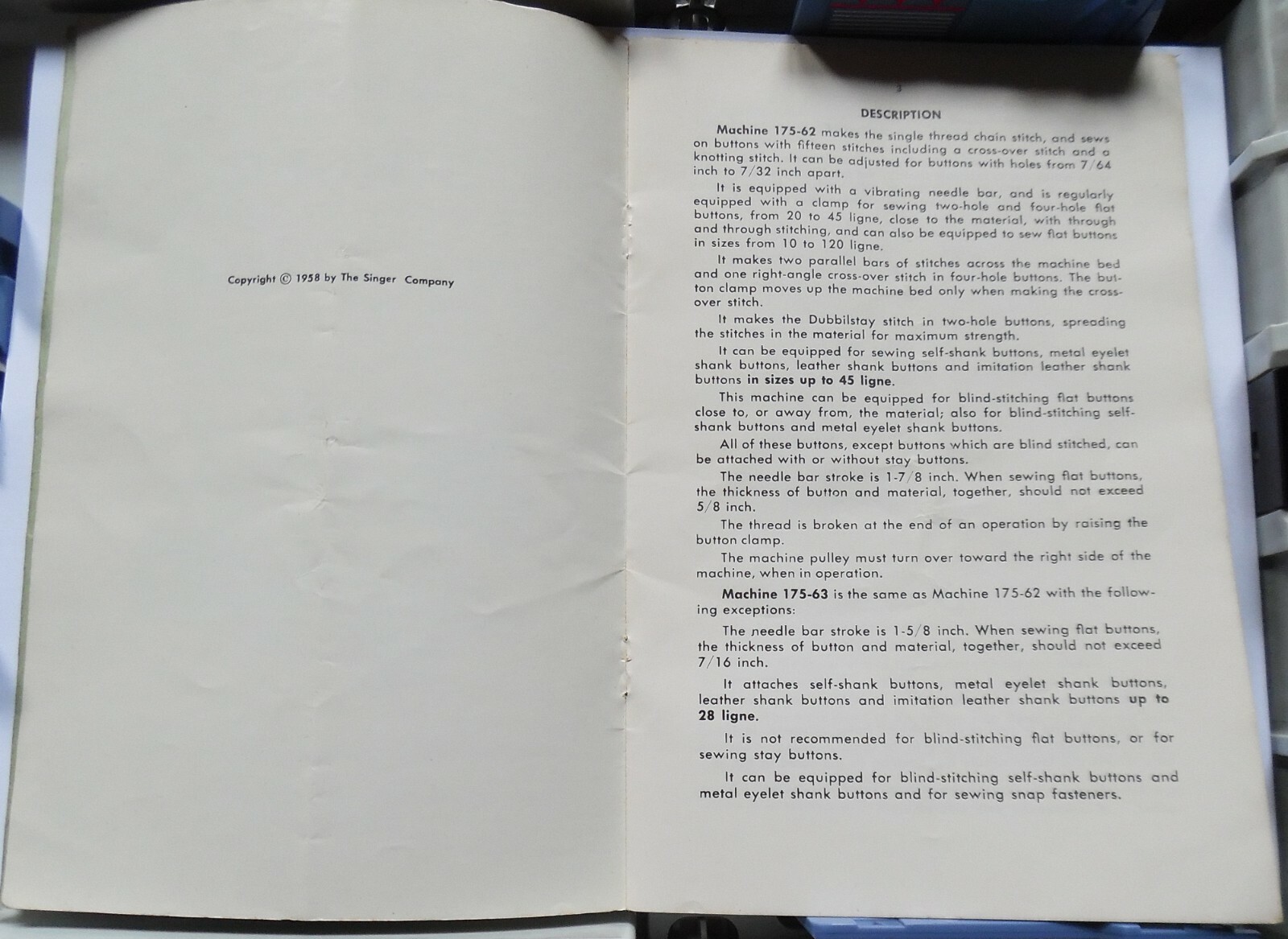 Rare Original SINGER 175-62 & 175-63 Sewing Machines Using Instruction ...