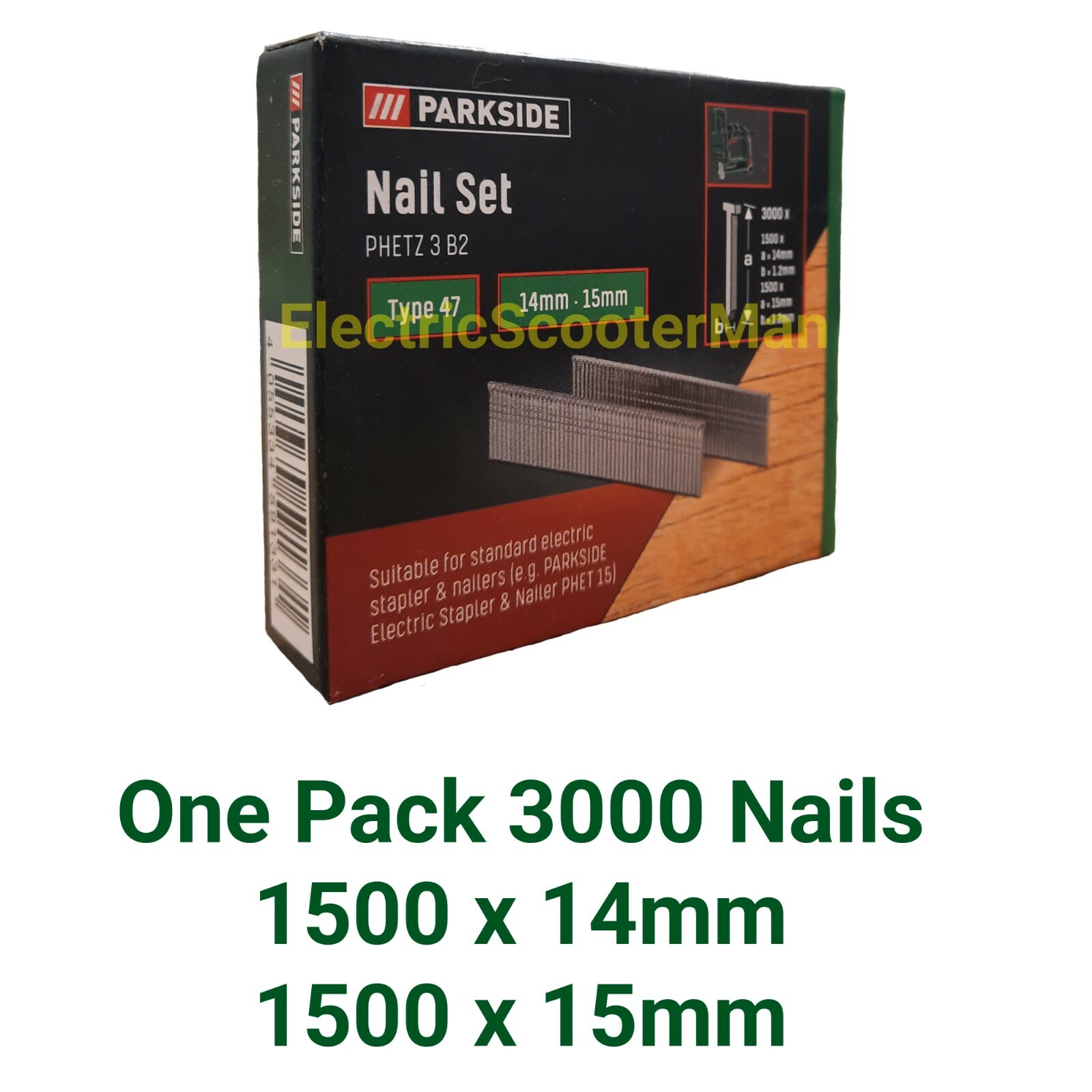 Parkside Replacement Staples Nails Type 53 & 47 For Stapler Nailer PHET ...