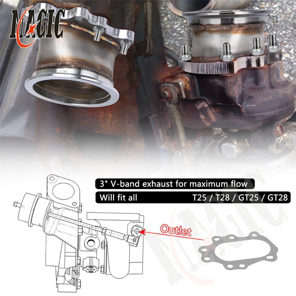 2.5" v-band clamp stainless steel + 63mm Turbo dump pipe to T8 T2 T25 ...