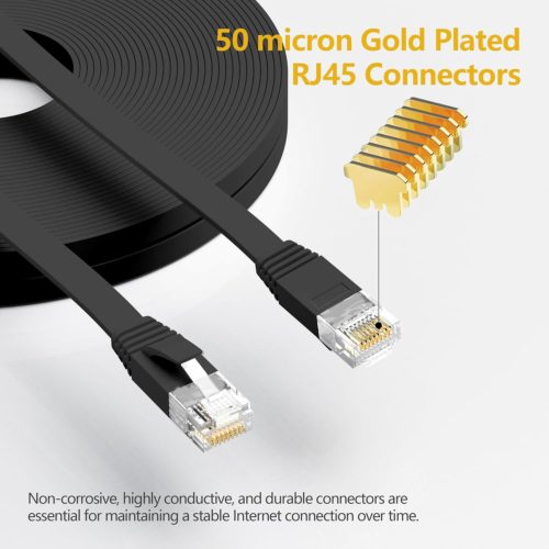 Cat 6 Ethernet Cable 50 ft, Outdoor & Indoor, 10Gbps Support Cat8 50ft ...