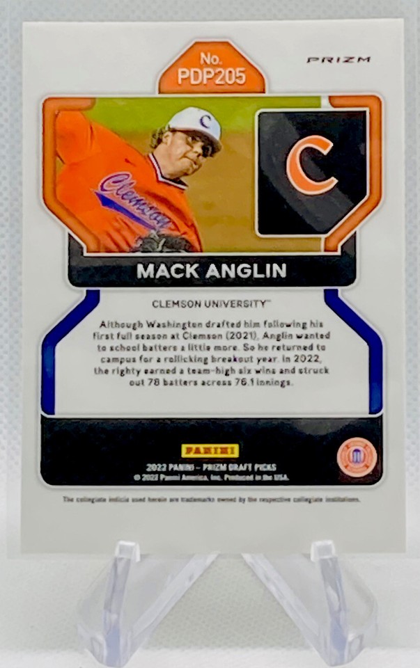 2022 Prizm Draft Picks Mack Anglin Silver Prizm Parallel #PDP205 ...