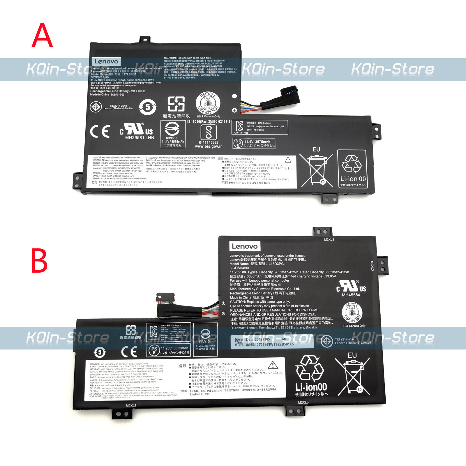 Genuine L18D3PG1 L17M3PB0 L17L3PB0 L17C3PG0 Battery for Lenovo 100e ...