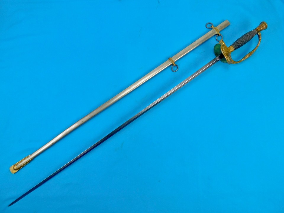 Antique US Model 1860 Springfield Armory SA Officer's Engraved Sword w ...