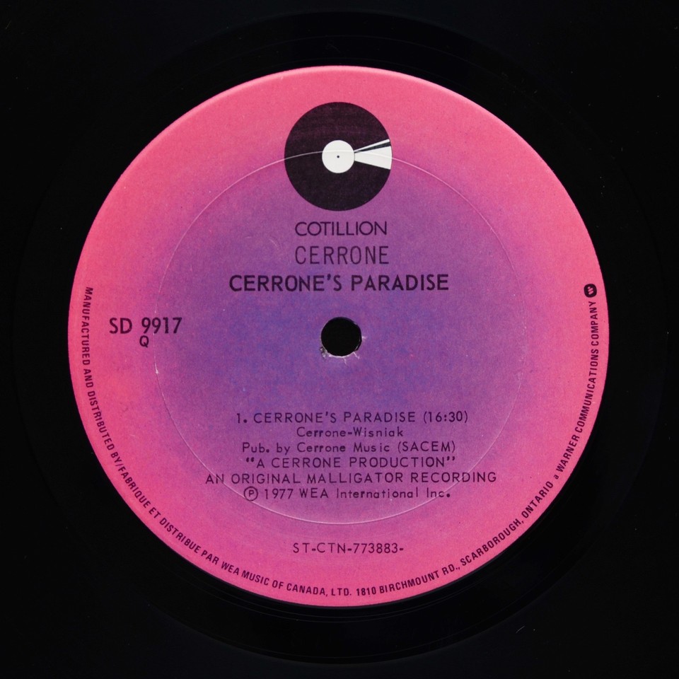 Cerrrone Cerronne's Paradise LP Vinyl Album Record 1977 Cotillion SD ...