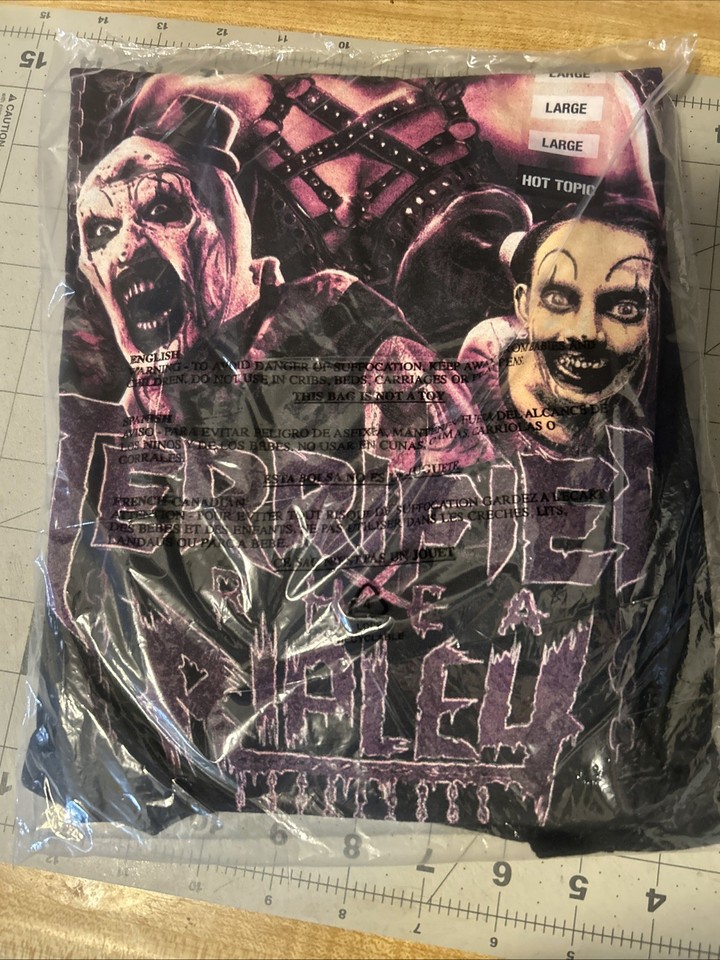 WWE Rhea Ripley X Terrifier Poster Shirt Size L LARGE Authentic SHIPS ...
