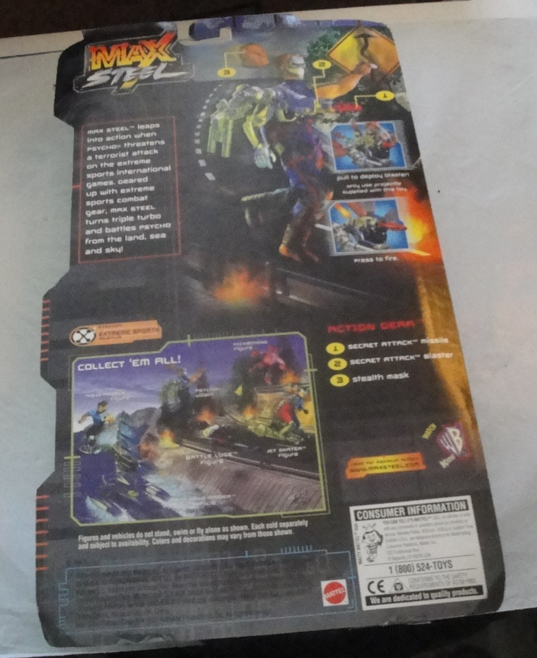 NIB! MAX STEEL "Psycho" + Secret Attack Blaster Mattel Signed by ...