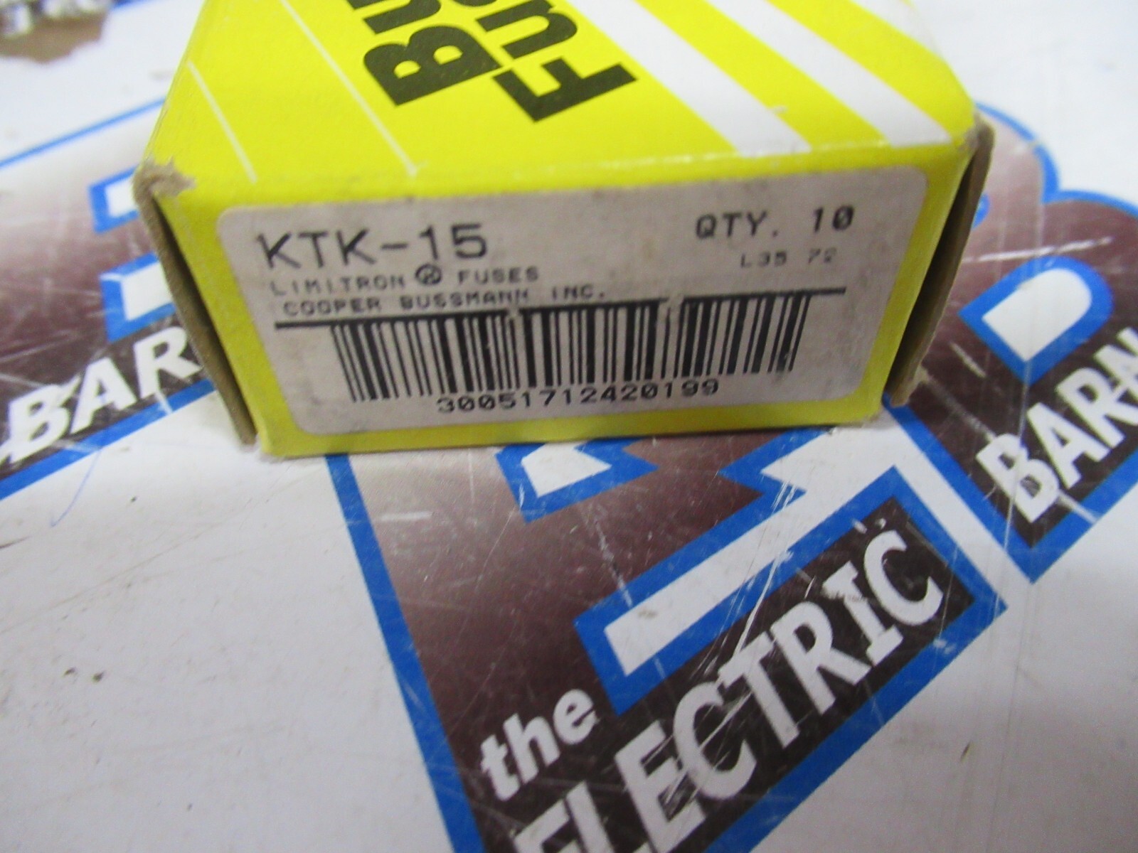 Bussmann KTK-15, (1) BOX OF (10) 15 Amp, 600v, Class CC, Midget Fuses ...