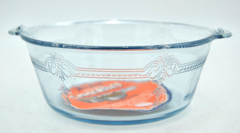 VINTAGE fire king philbe blue sapphire oven glass casseroles dish 7"x2 ...