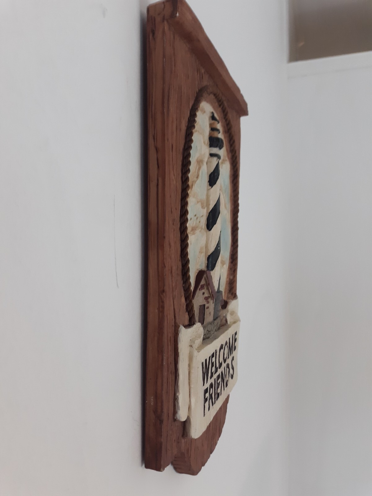 VTG Lighthouse Welcome Sign Plaque - Nautical Themed Handpainted 12.5x8 ...