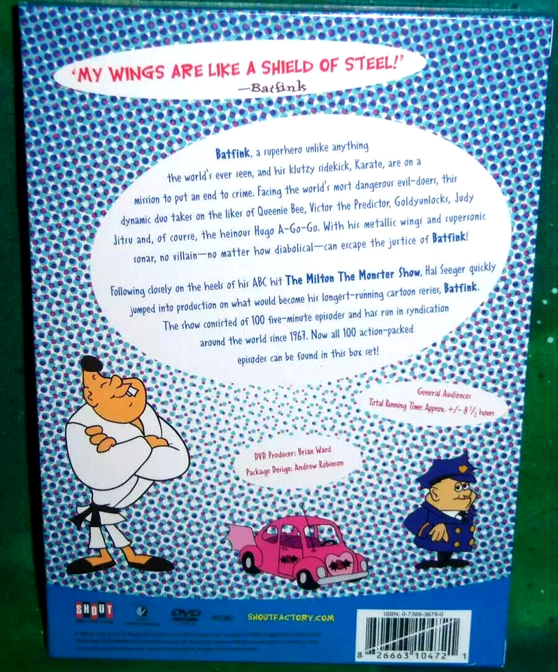 Batfink: The Complete Series DVD Set (4 Discs) Hal Seeger *NEW/SEALED ...
