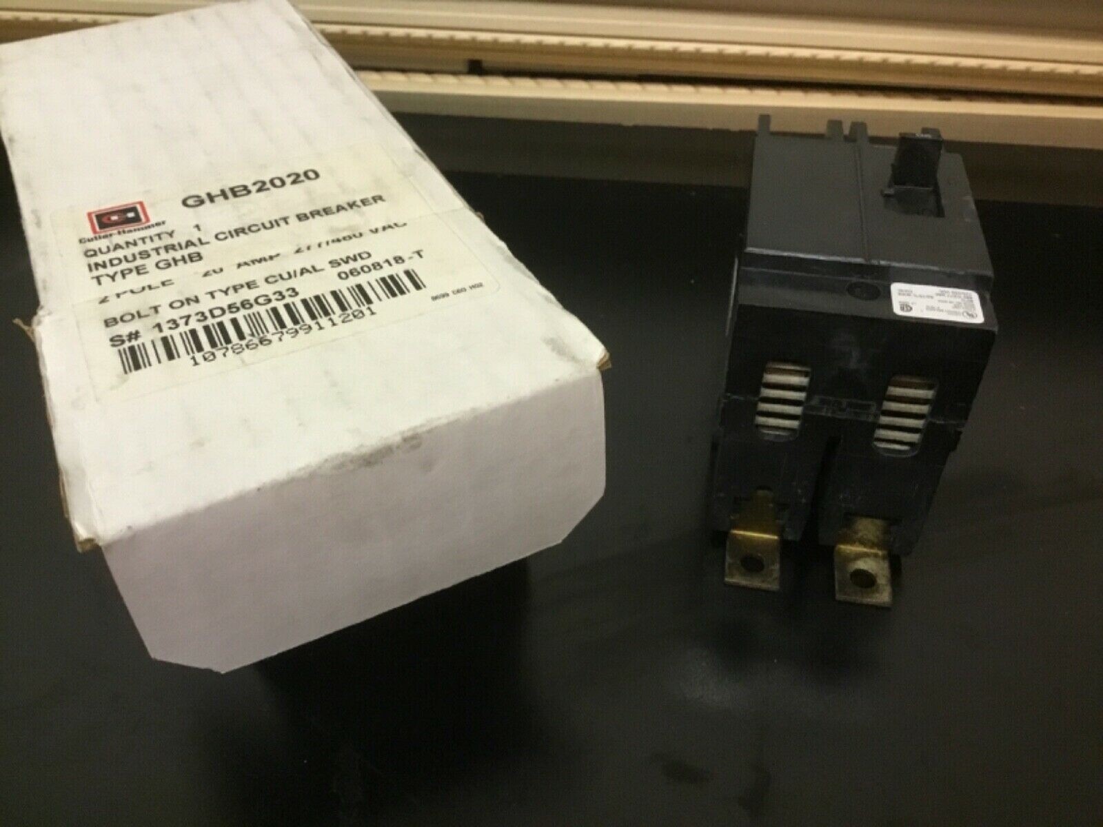 GHB2020 Circuit Breaker Bolt-On 20A 277/480VAC Eaton Cutler Hammer ...